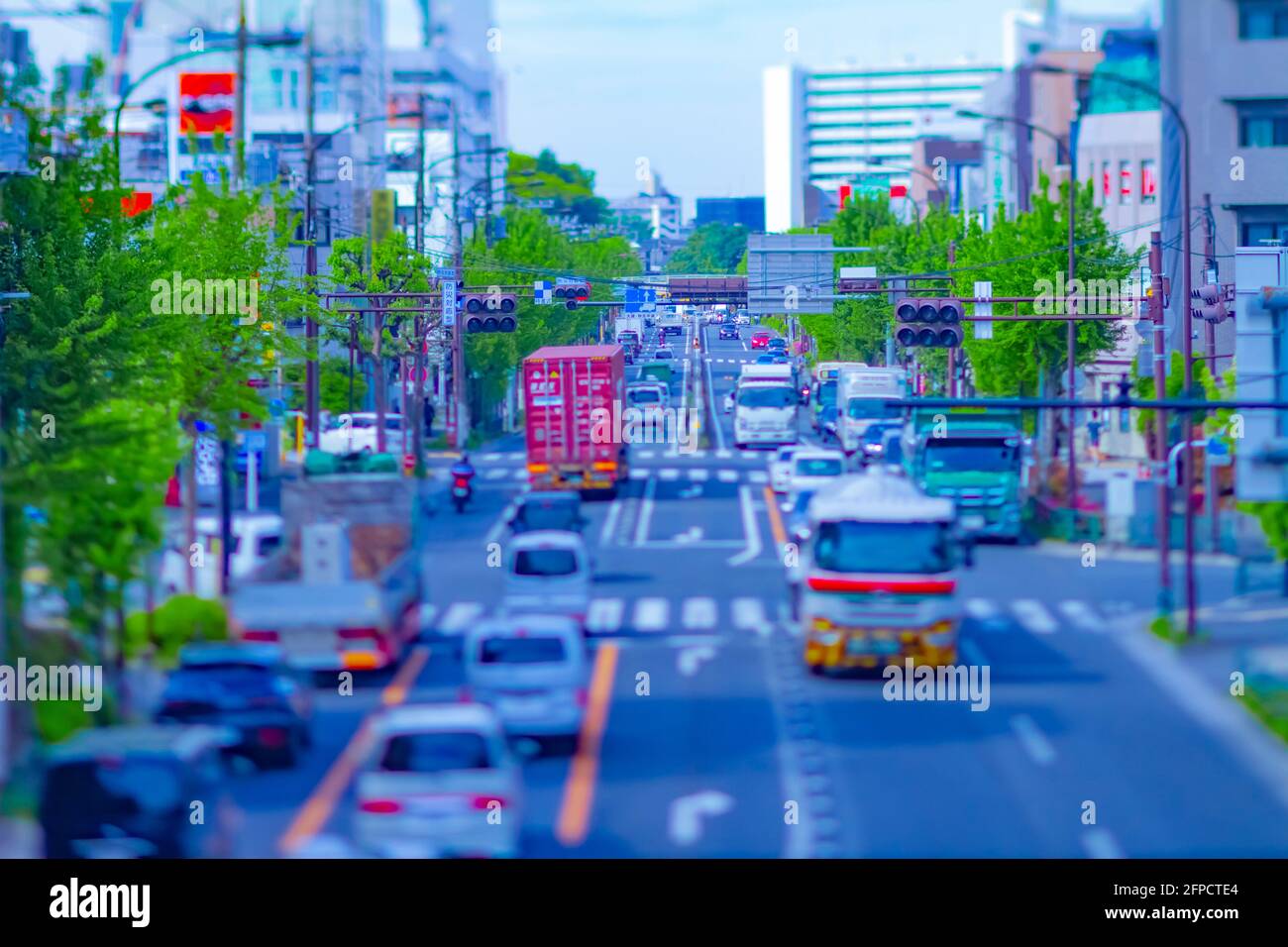 A timelapse of miniature traffic jam at the avenue tiltshift Stock ...