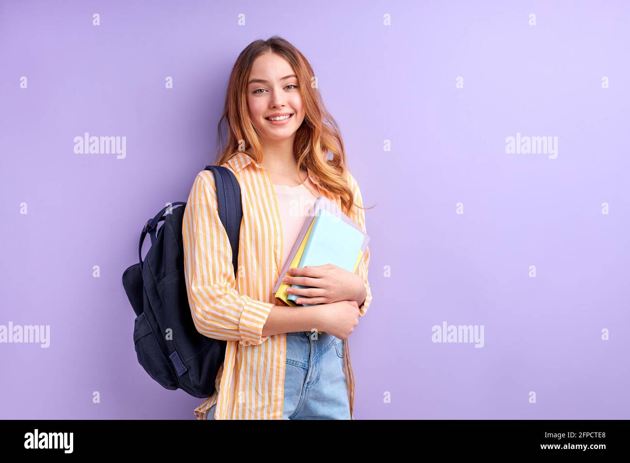 Sweet student girl rejoices at new lessons,female excited about ...