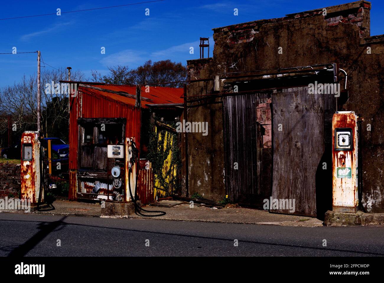 Disused petrol station wales hi-res stock photography and images - Alamy