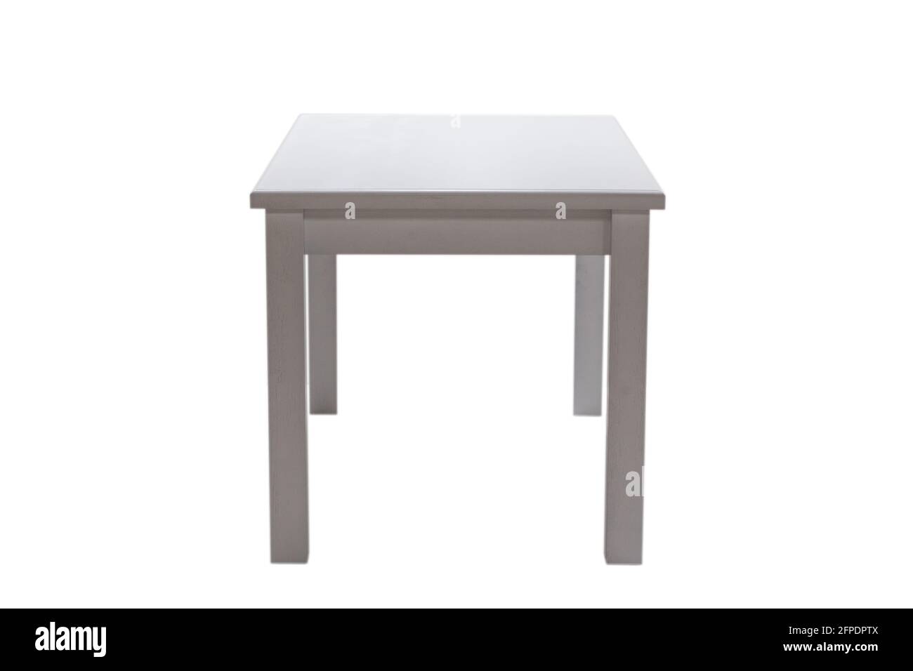 Classical white kitchen table, isolated on white background, front view ...