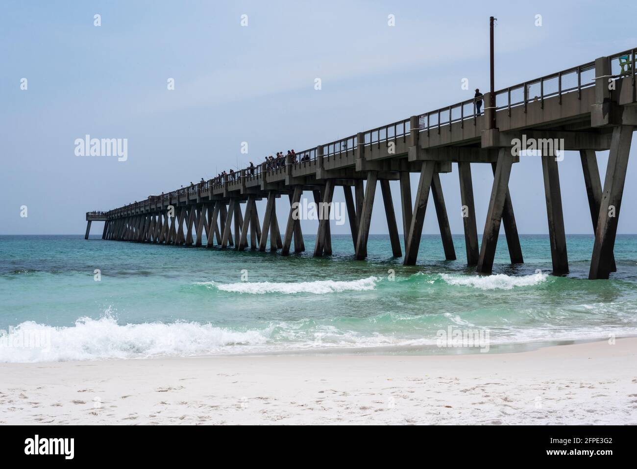 The Navarre Beach Fishing Pier in Florida extends into the Gulf of ...