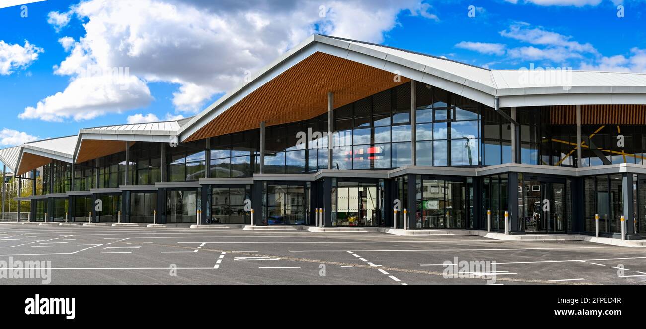 Merthyr Tydfil, Wales - May 2021: Panoramic view of the front view of ...