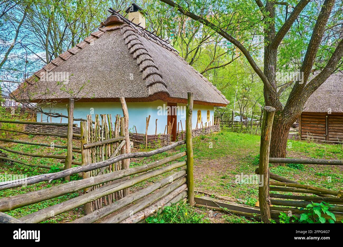 The grounds of Mamajeva Sloboda Cossack Village scansen with a view on ...