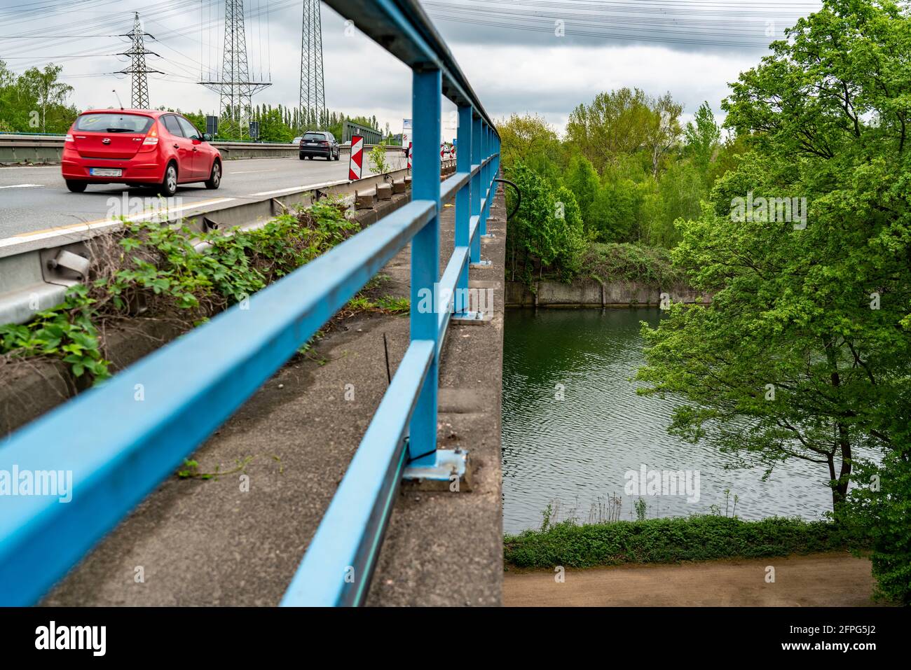 Motorway bridge of the A43, built in 1965, over the Rhine-Herne Canal ...