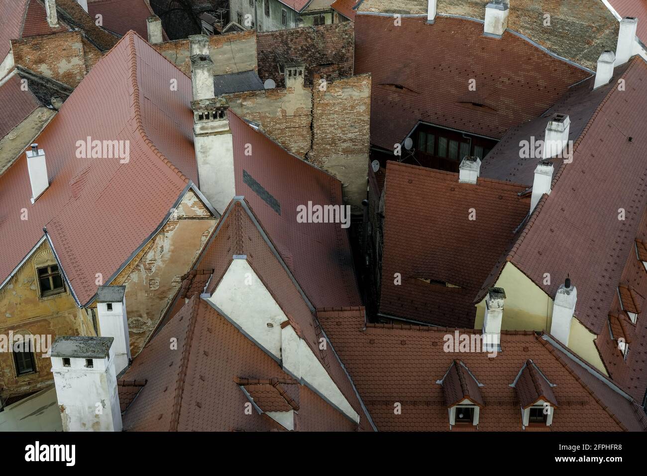 Romanian old ceramic shingle roof Stock Photo - Alamy