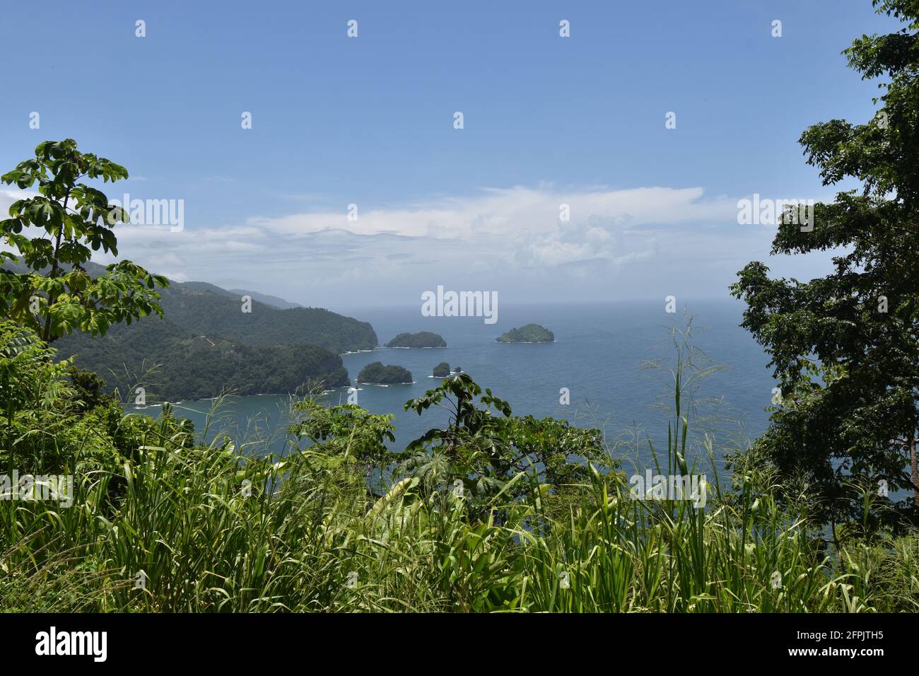 View of Maracas Bay from the Maracas Lookout which is located on the ...