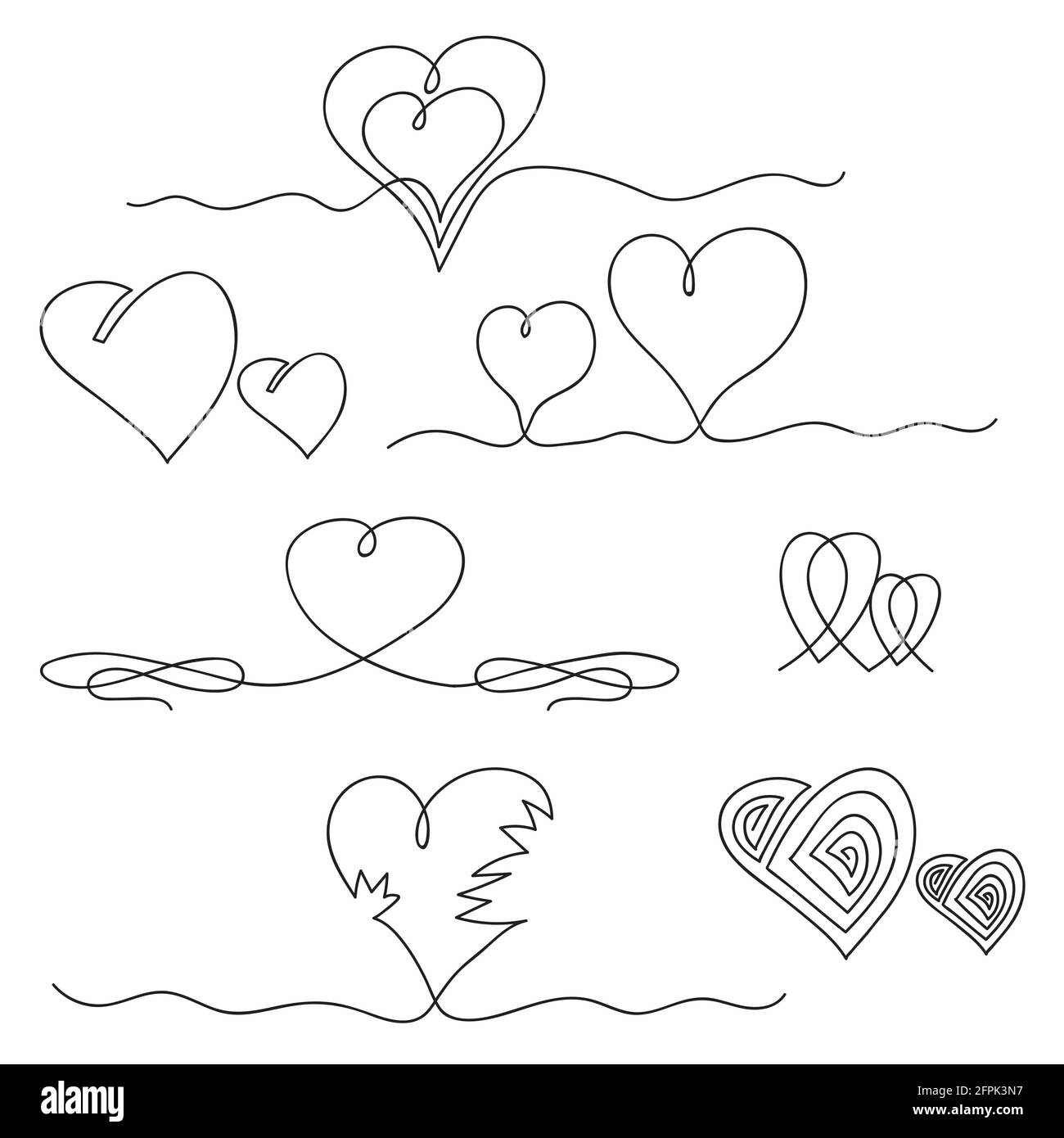 One Continuous Line Drawing Heart Icon. Symbol of Love. Elegant Wedding ...