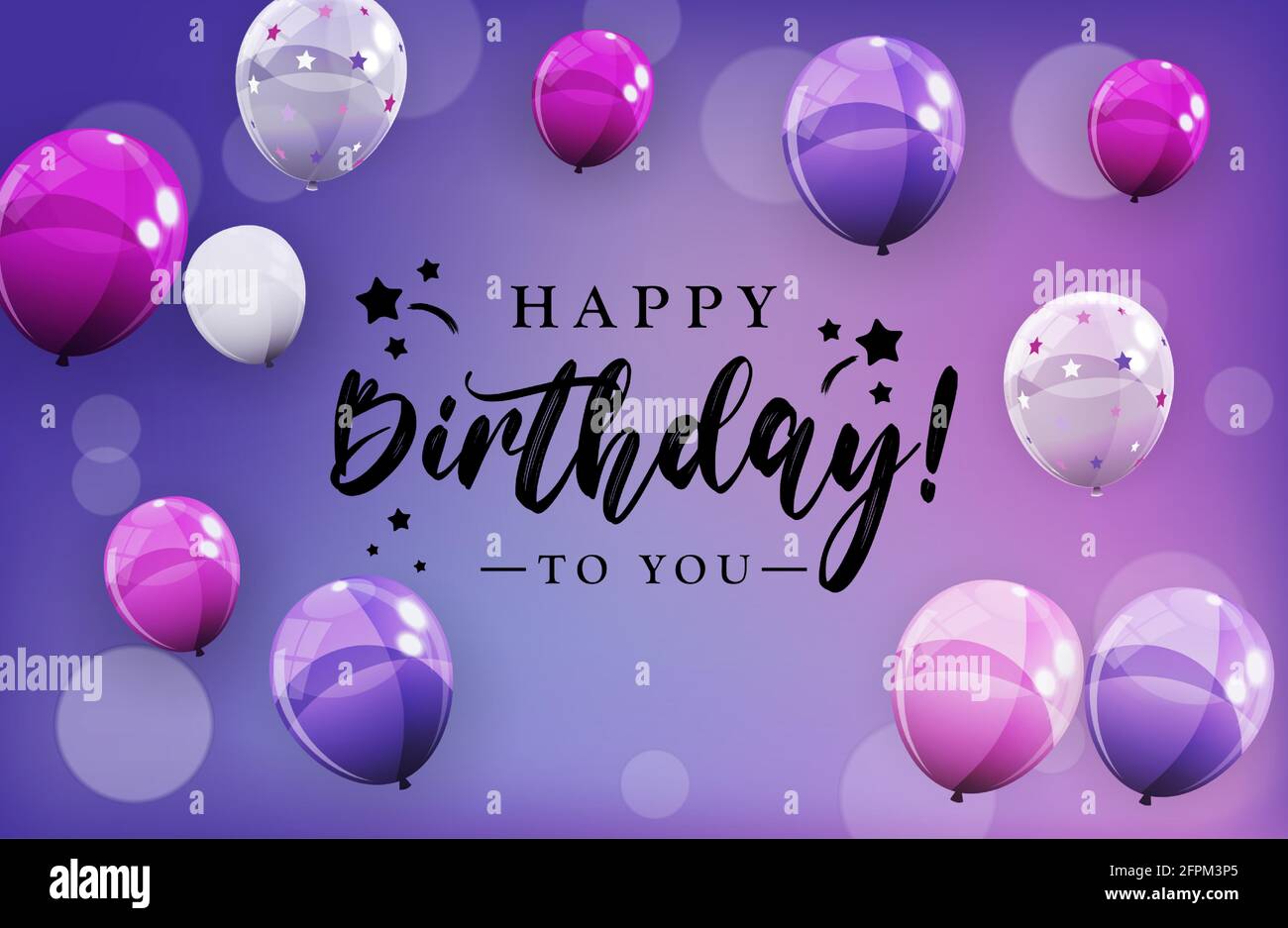 Happy Birthday Congratulations Banner Design With Confetti Balloons