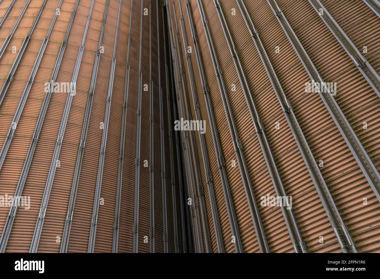 facade structure of grain storage silo towers Stock Photo - Alamy