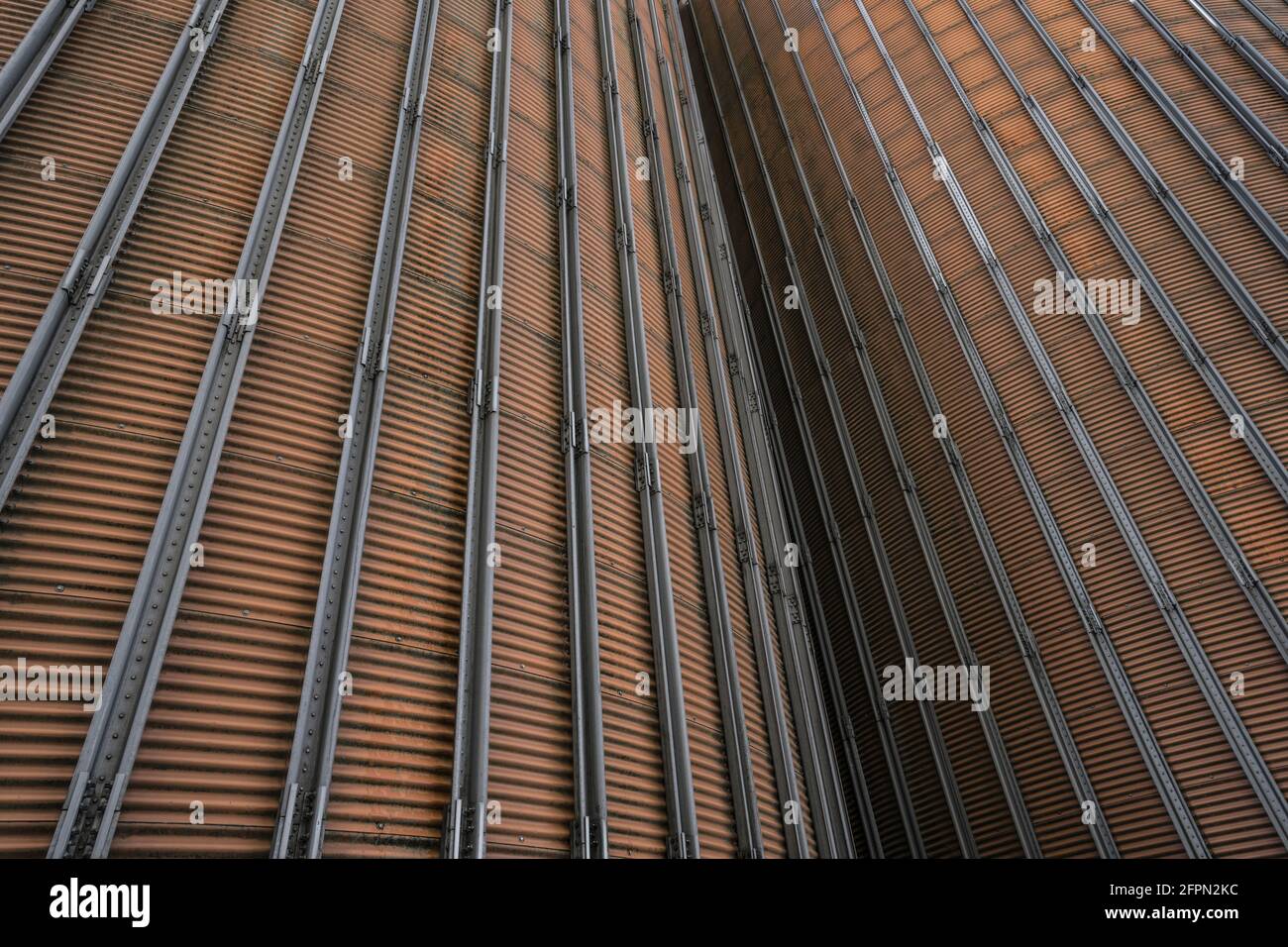 facade structure of grain storage silo towers Stock Photo - Alamy