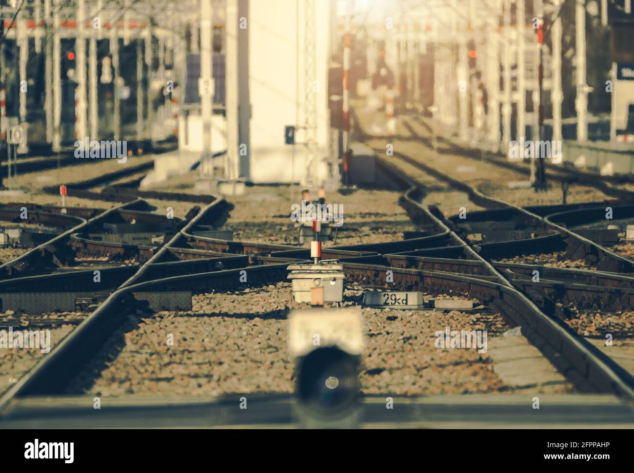 Multiple Railway Tracks and Switches. Modern Railroad Infrastructure ...