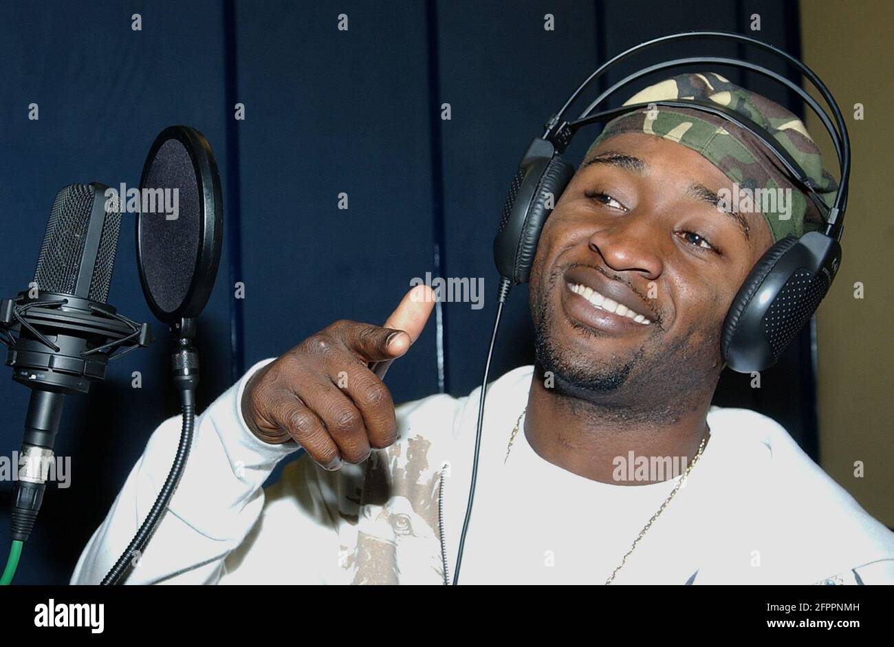 PORTSMOUTH STRIKER LUA LUA IN THE STUDIO RECORDING HIS SINGLE WHICH ...