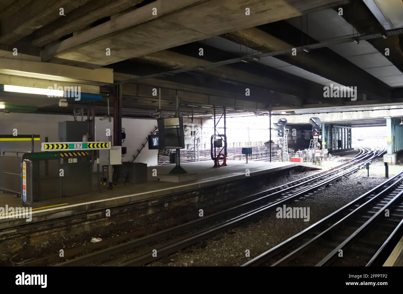 Views into the London underground tube subway Stock Photo - Alamy