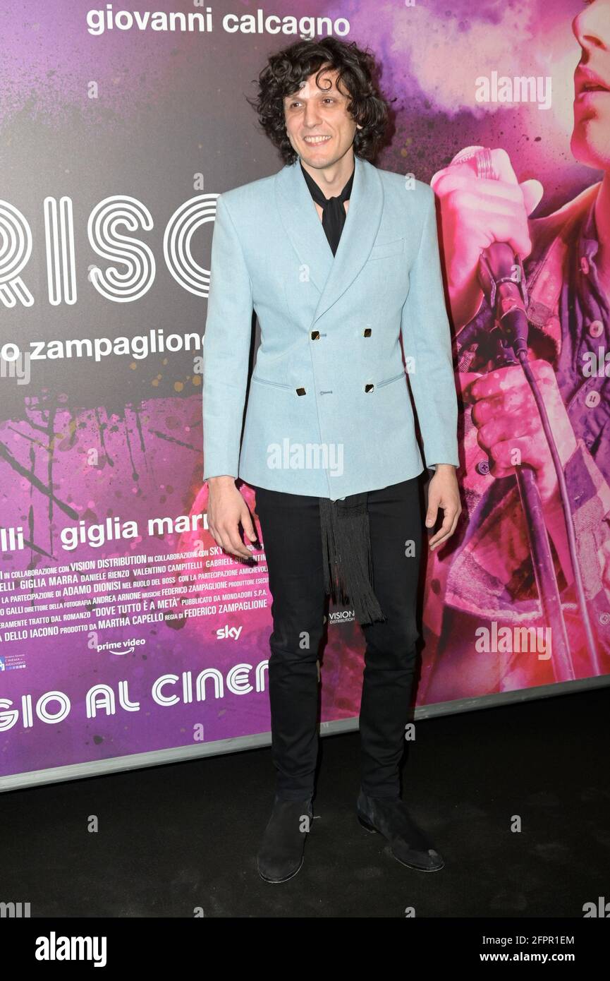 Rome, Italy. 20th May, 2021. Ermal Meta on the black carpet of the ...