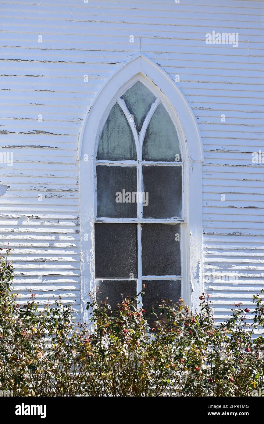 Black Oak Church window Stock Photo - Alamy