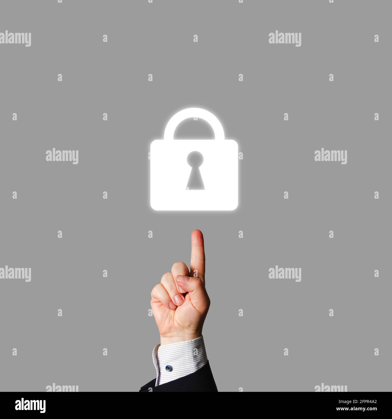Information security priority. Information security concept. Hand ...