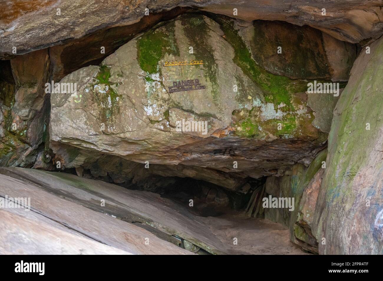 The entrance of Robbers Cave at Robbers Cave State Park in Wilburton ...