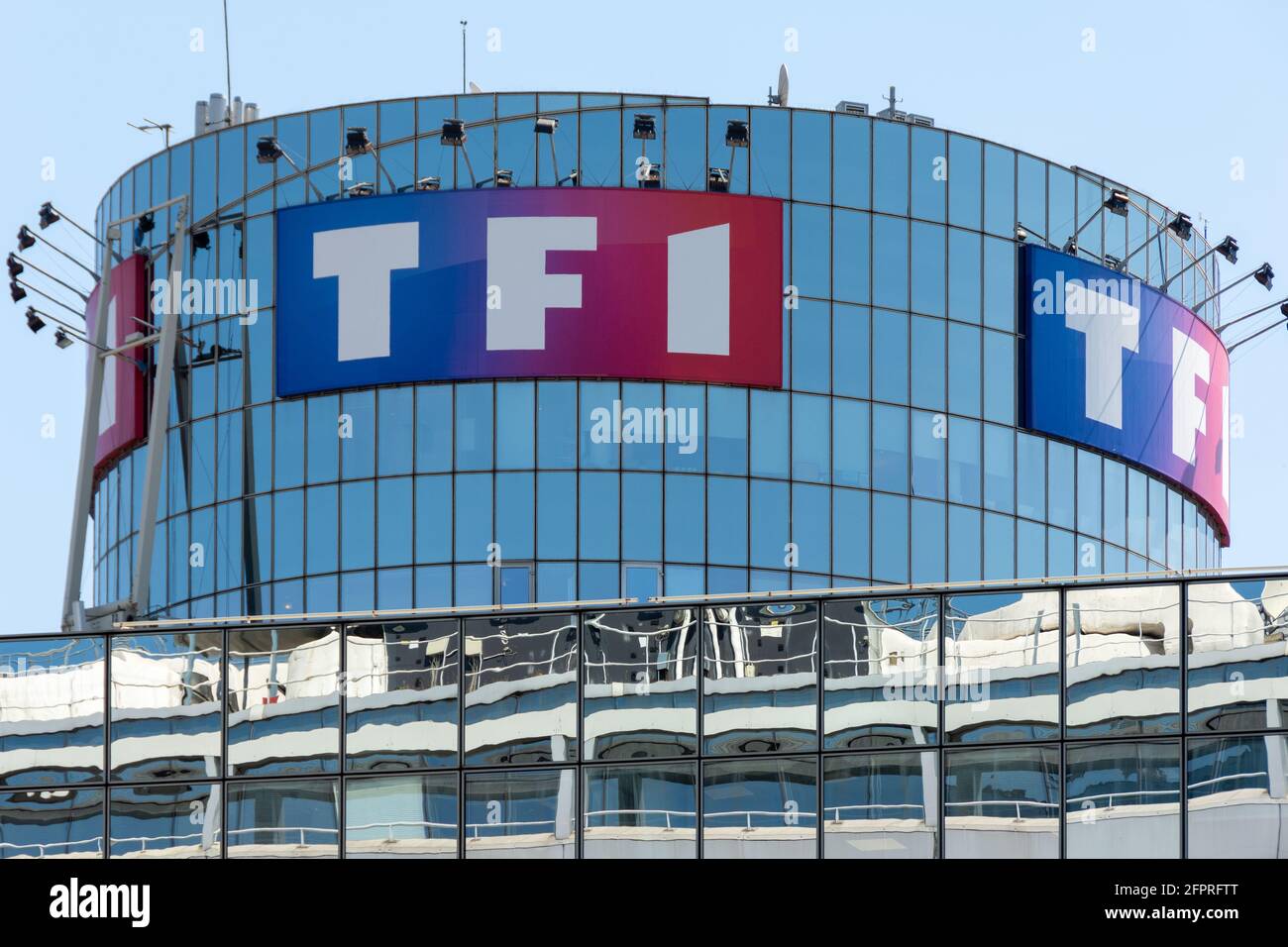 Exterior view of the headquarters of the TF1 group. TF1, a subsidiary ...