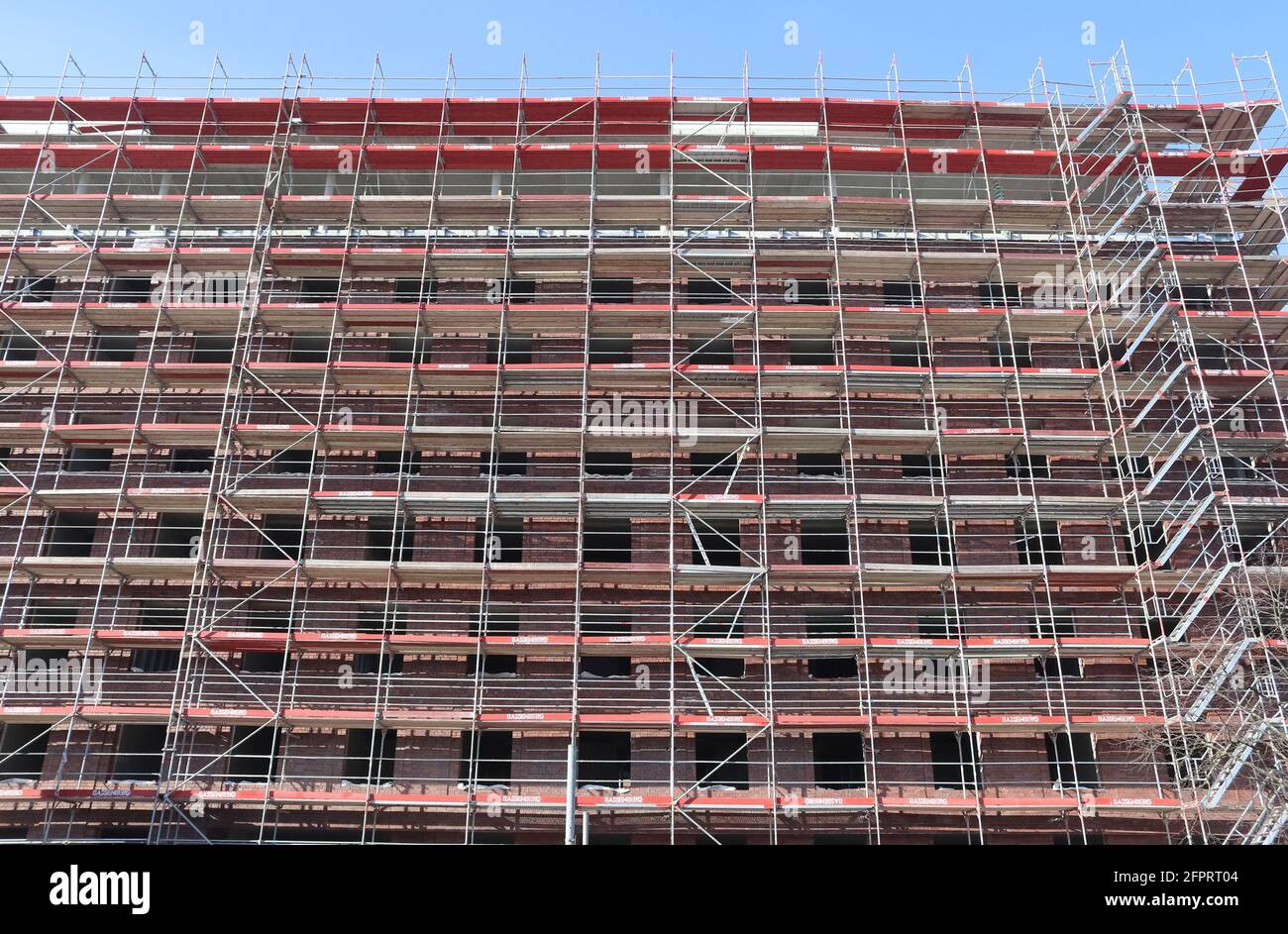 Brick Wall In Construction Progress High Resolution Stock Photography ...