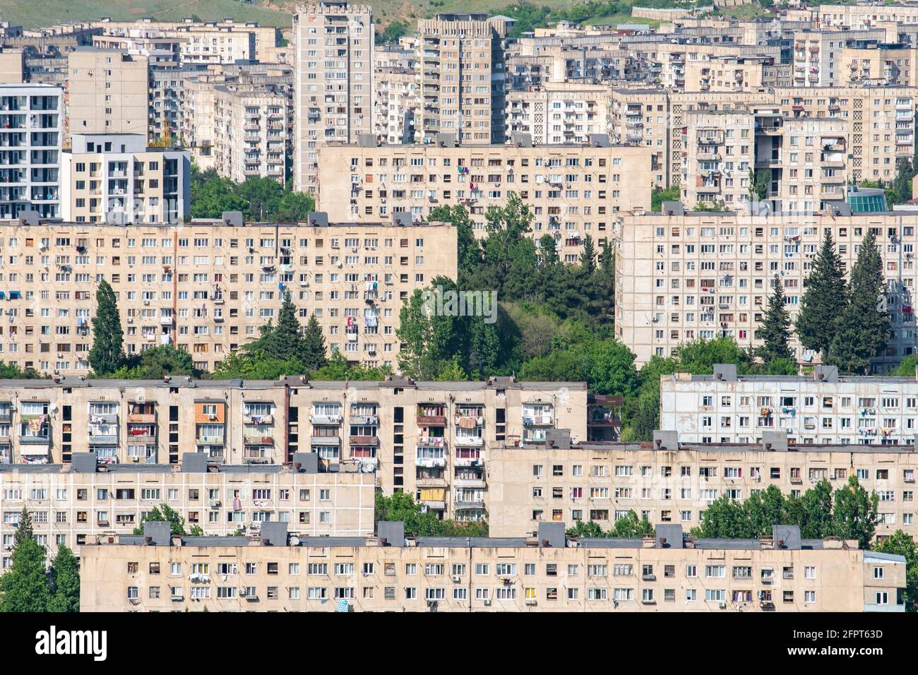 Residential area of Tbilisi, multi-storey buildings in Gldani and ...
