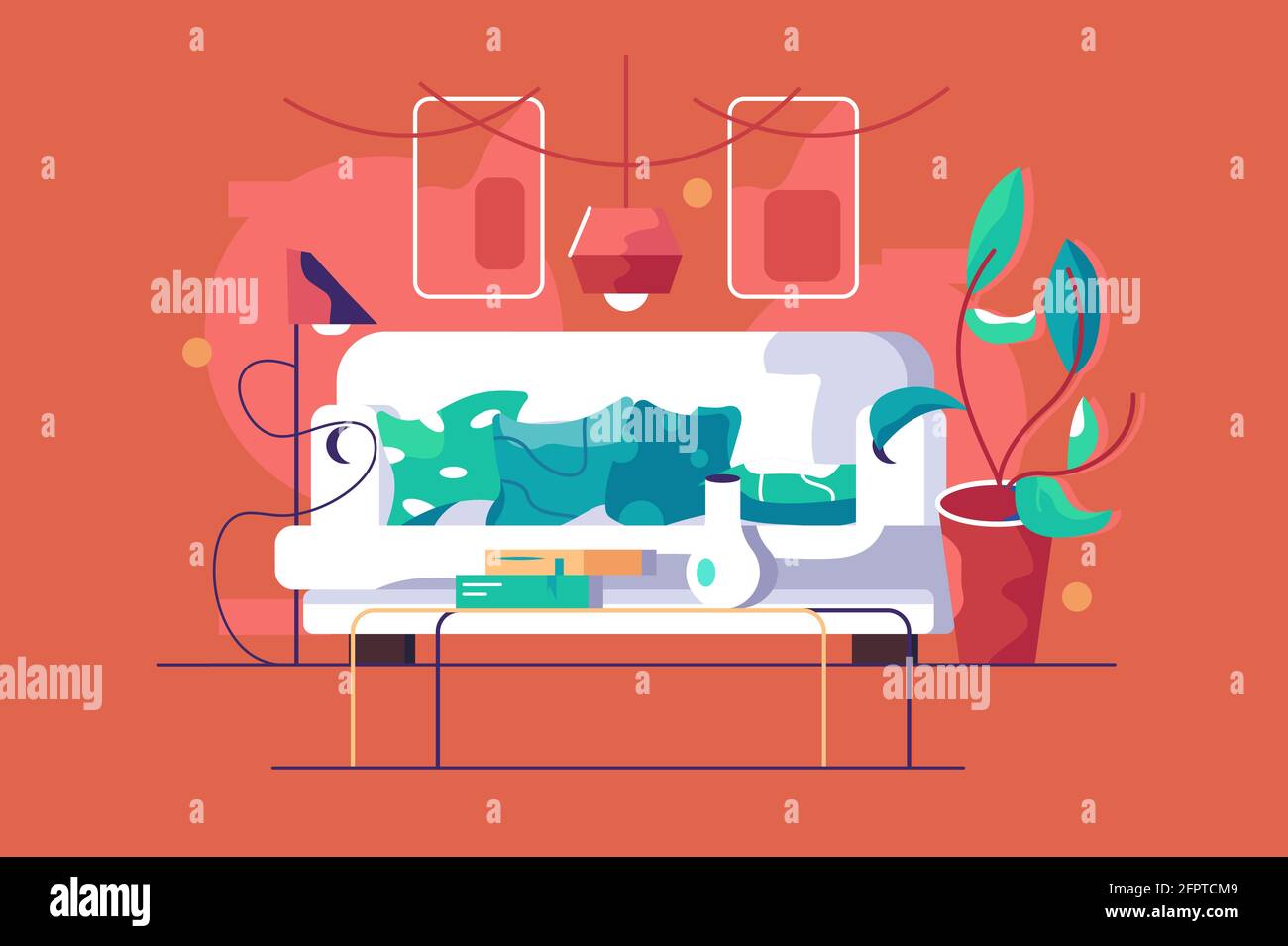 Living room in bright Stock Vector Images - Alamy