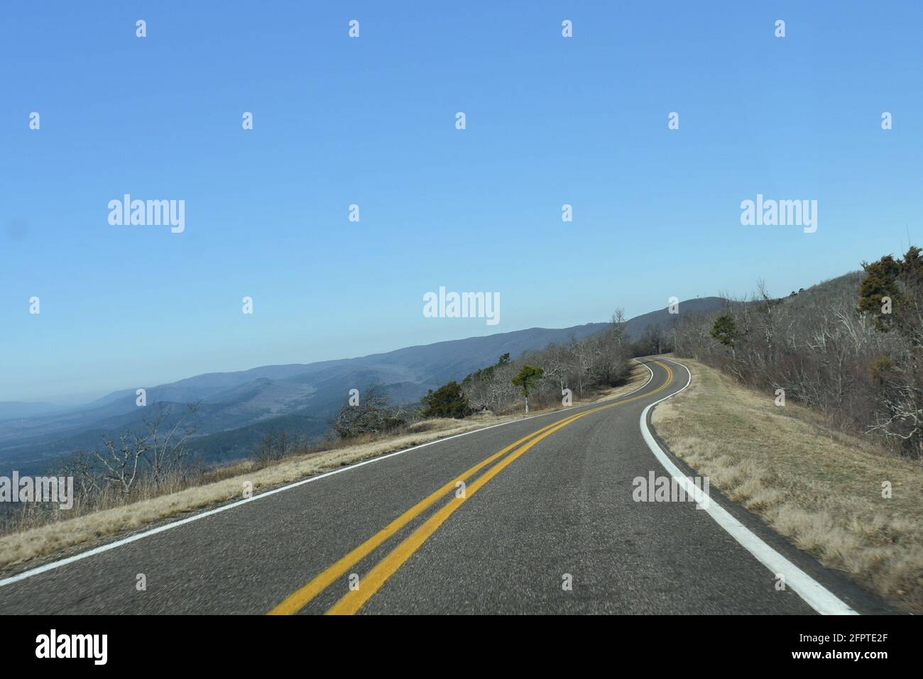 Talimena Scenic byway from Mena Arkansas to Talihina Oklahoma Stock ...