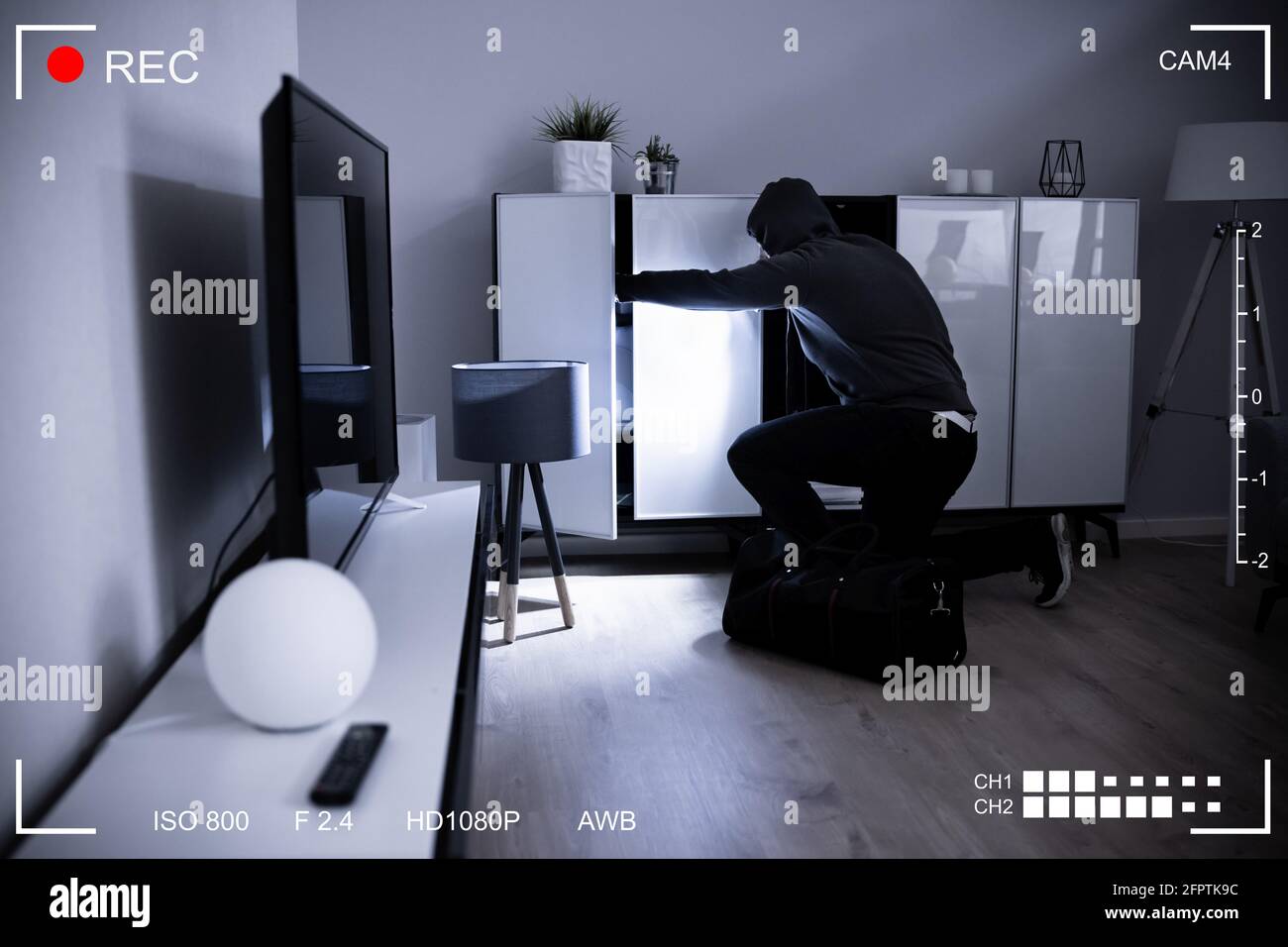 CCTV Video Surveillance Camera Showing Intruder Thief Stock Photo - Alamy