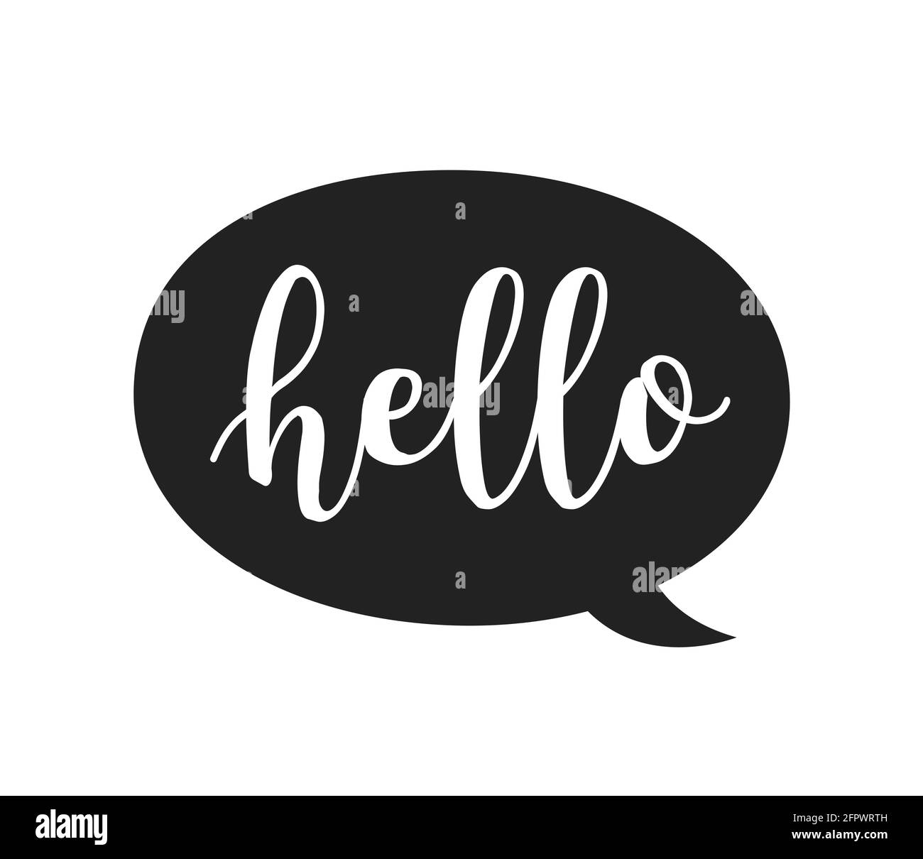 Hello speech bubble icon. Hand drawn scandinavian doodle cool helo sign ...