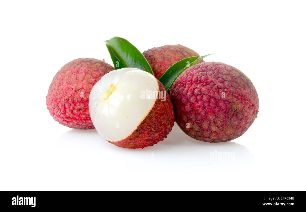 Lychee isolated on white background Stock Photo - Alamy