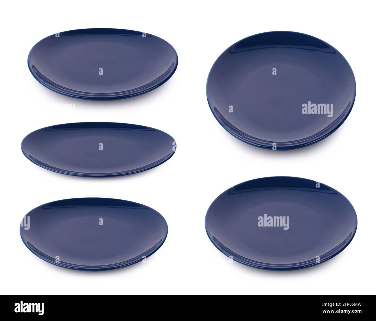 set of plate on white background Stock Photo - Alamy