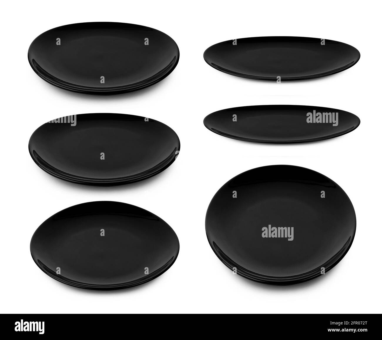 set of plate on white background Stock Photo - Alamy