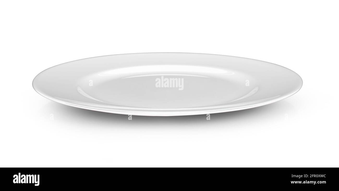 empty plate isolated on white background Stock Photo - Alamy