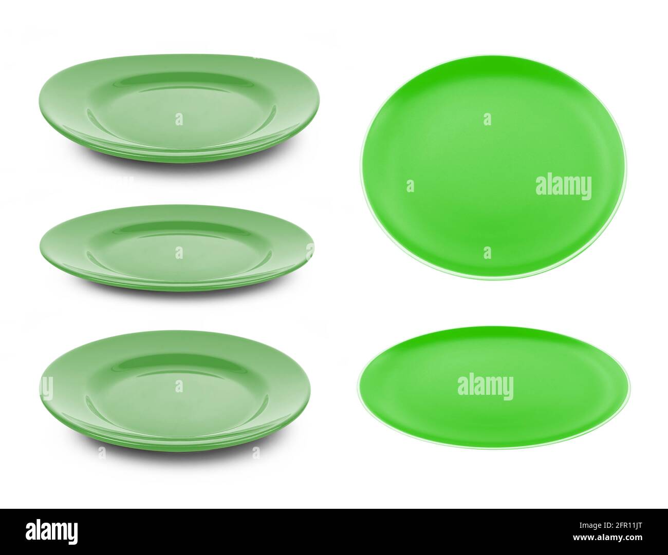 set of plate on white background Stock Photo - Alamy