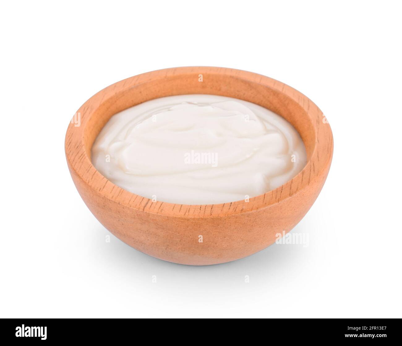 bowl of sour cream yogurt isolated on white background Stock Photo - Alamy