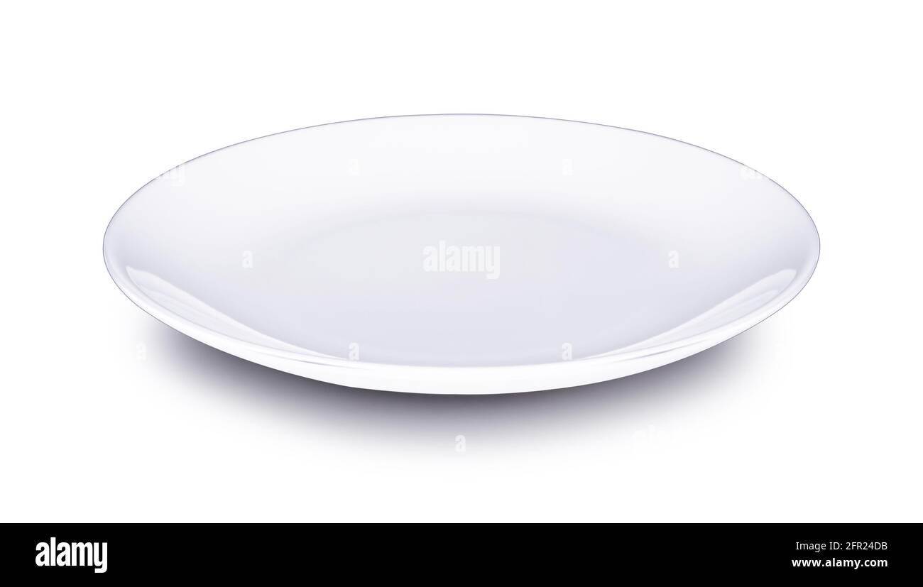 empty plate isolated on white background Stock Photo - Alamy