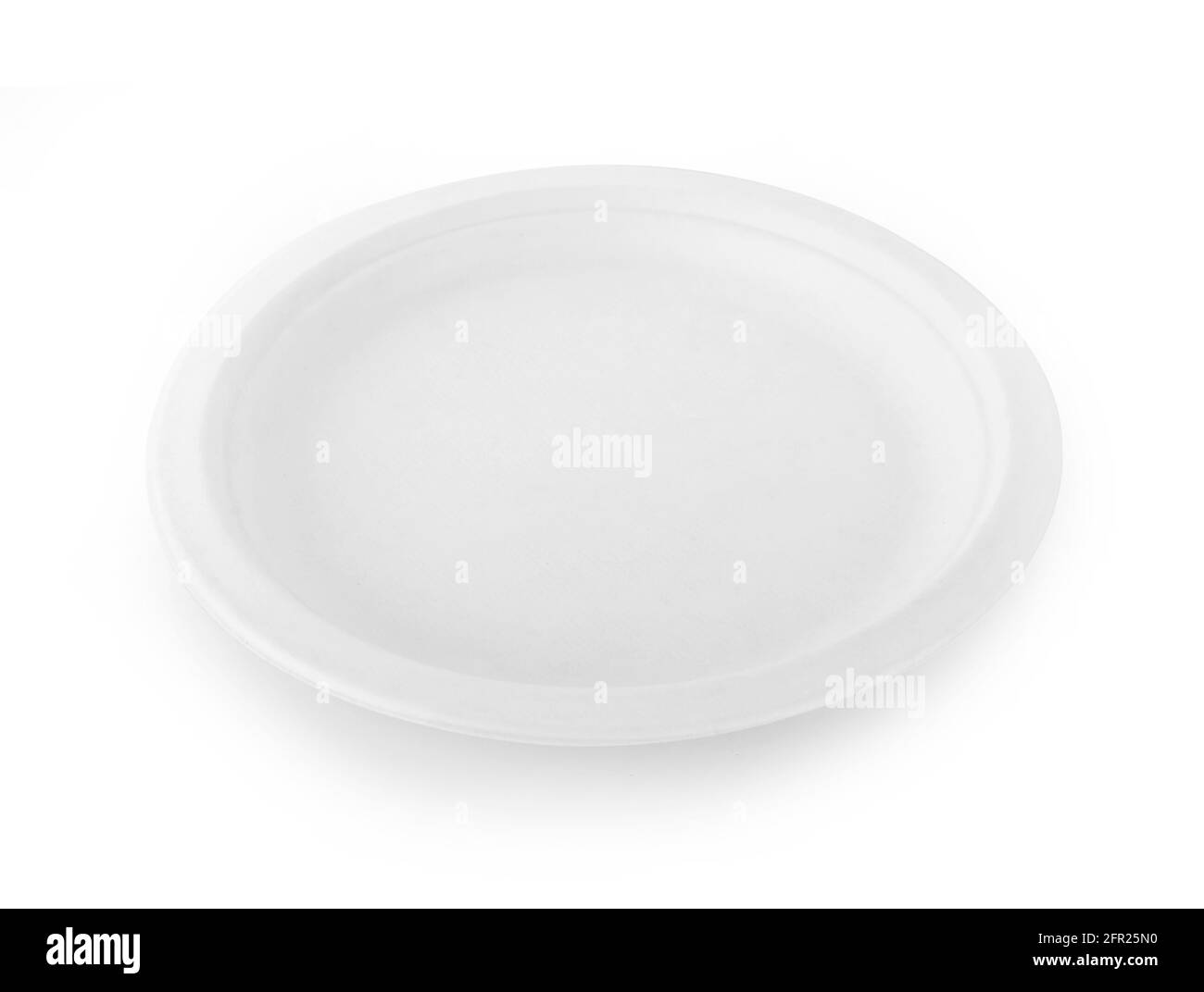 Paper plate on white background Stock Photo - Alamy