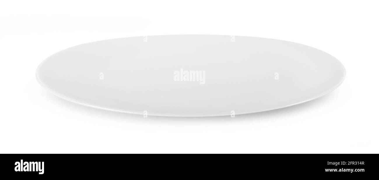 empty white plate isolated on white background Stock Photo - Alamy