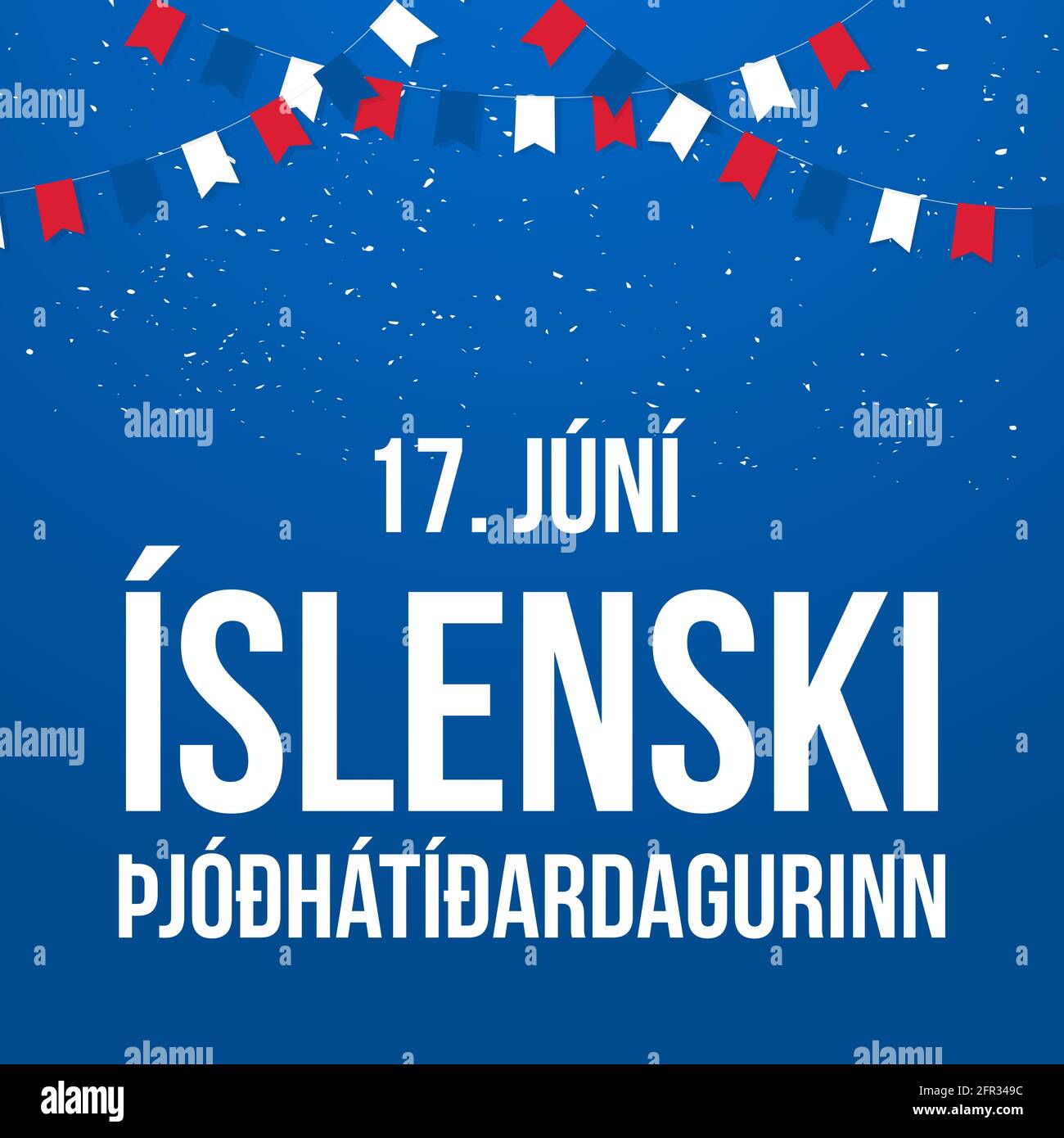 Iceland National Day lettering in Icelandic language. Holiday ...