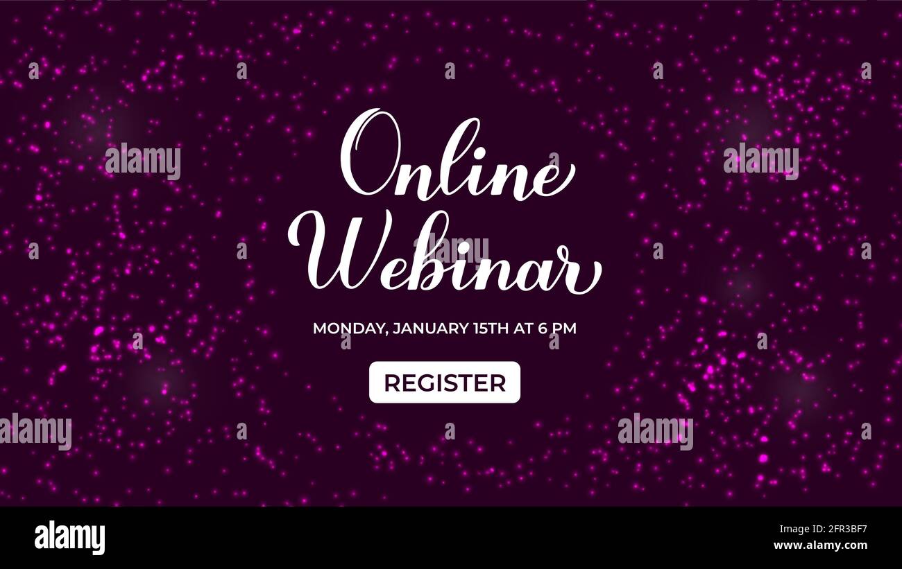 Online webinar announcement banner. Distant education via internet ...