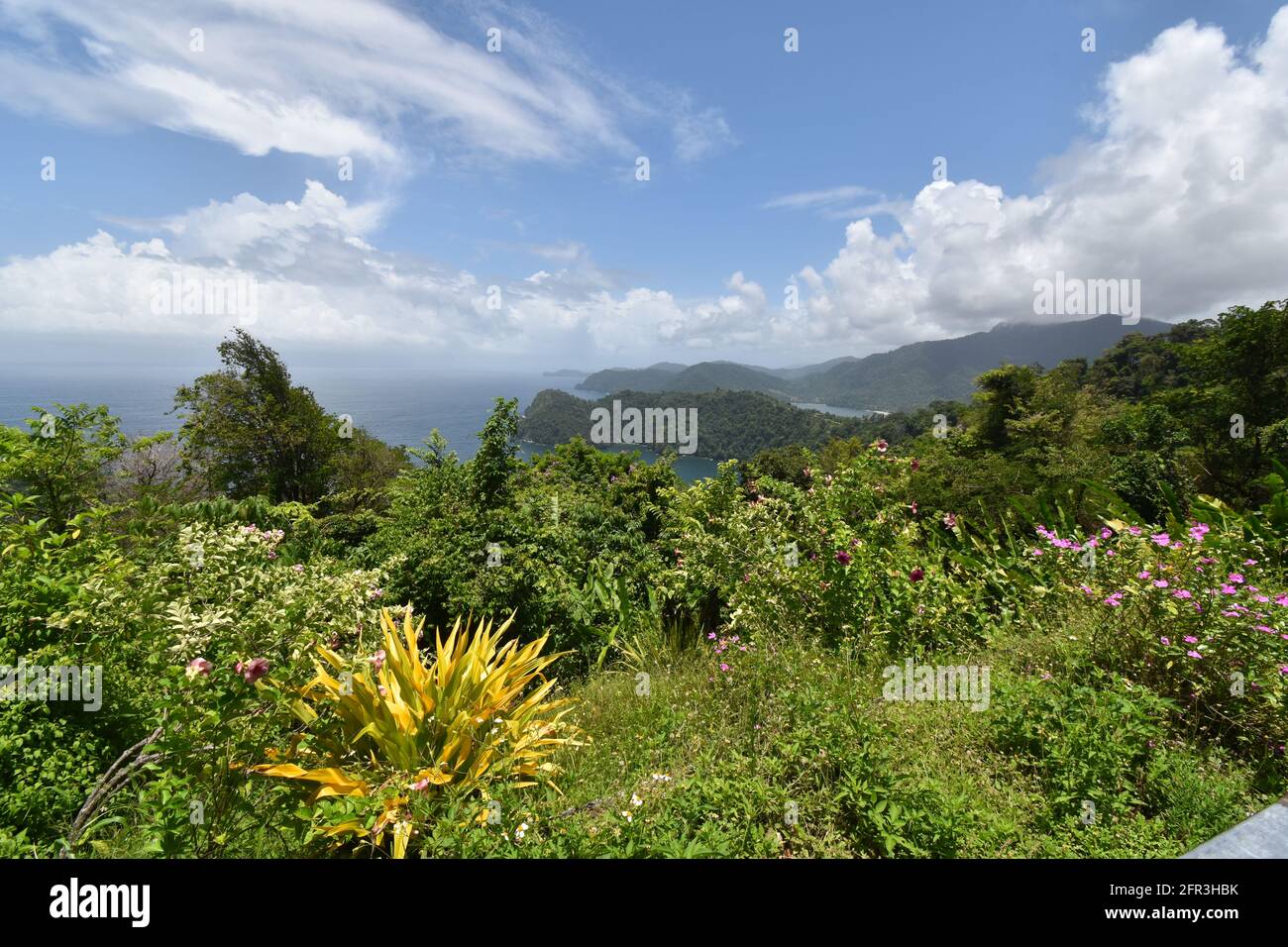 View of Maracas Bay from the Maracas Lookout which is located on the ...