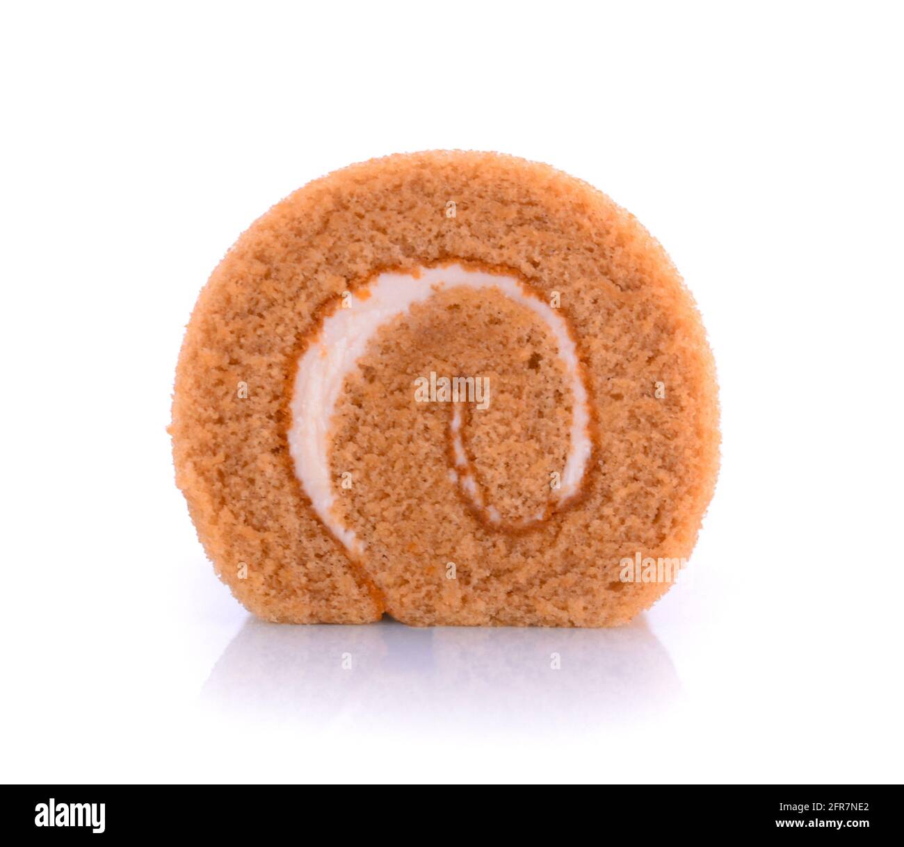 jam roll cakes isolated on white background Stock Photo - Alamy