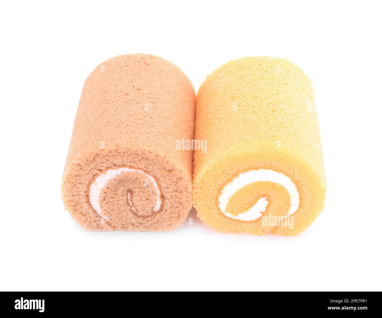 jam roll cakes isolated on white background Stock Photo - Alamy