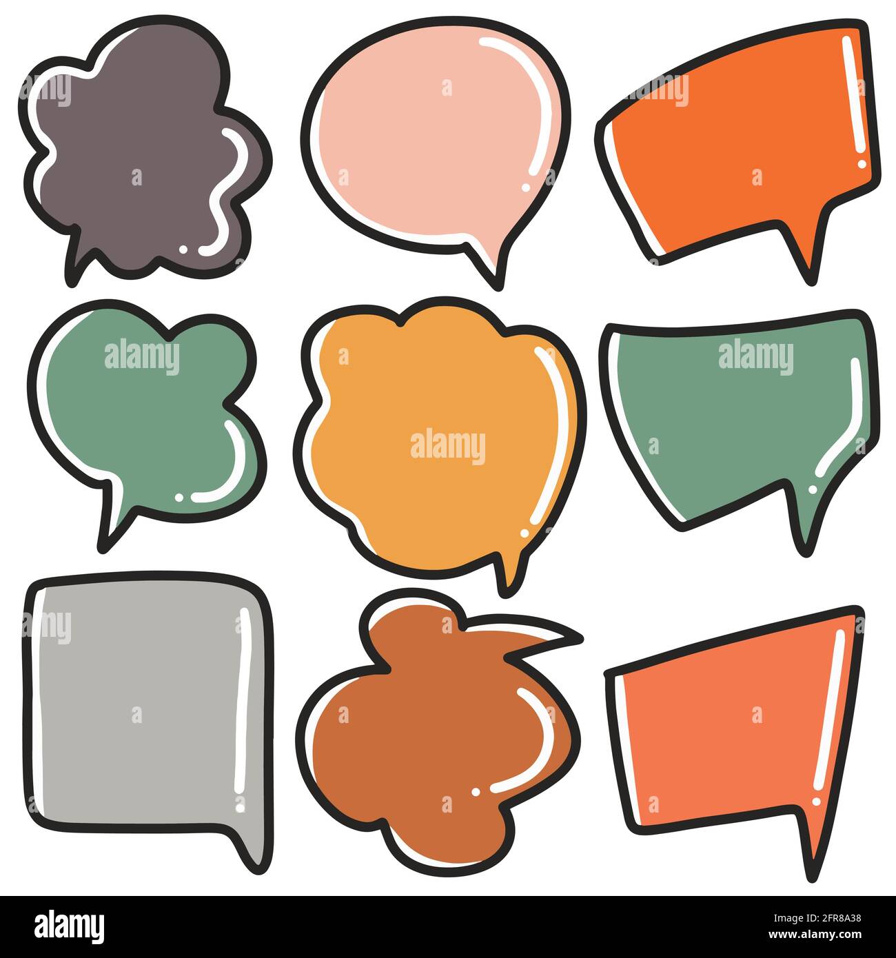 hand-drawn doodle text balloon colorful art design element illustration ...