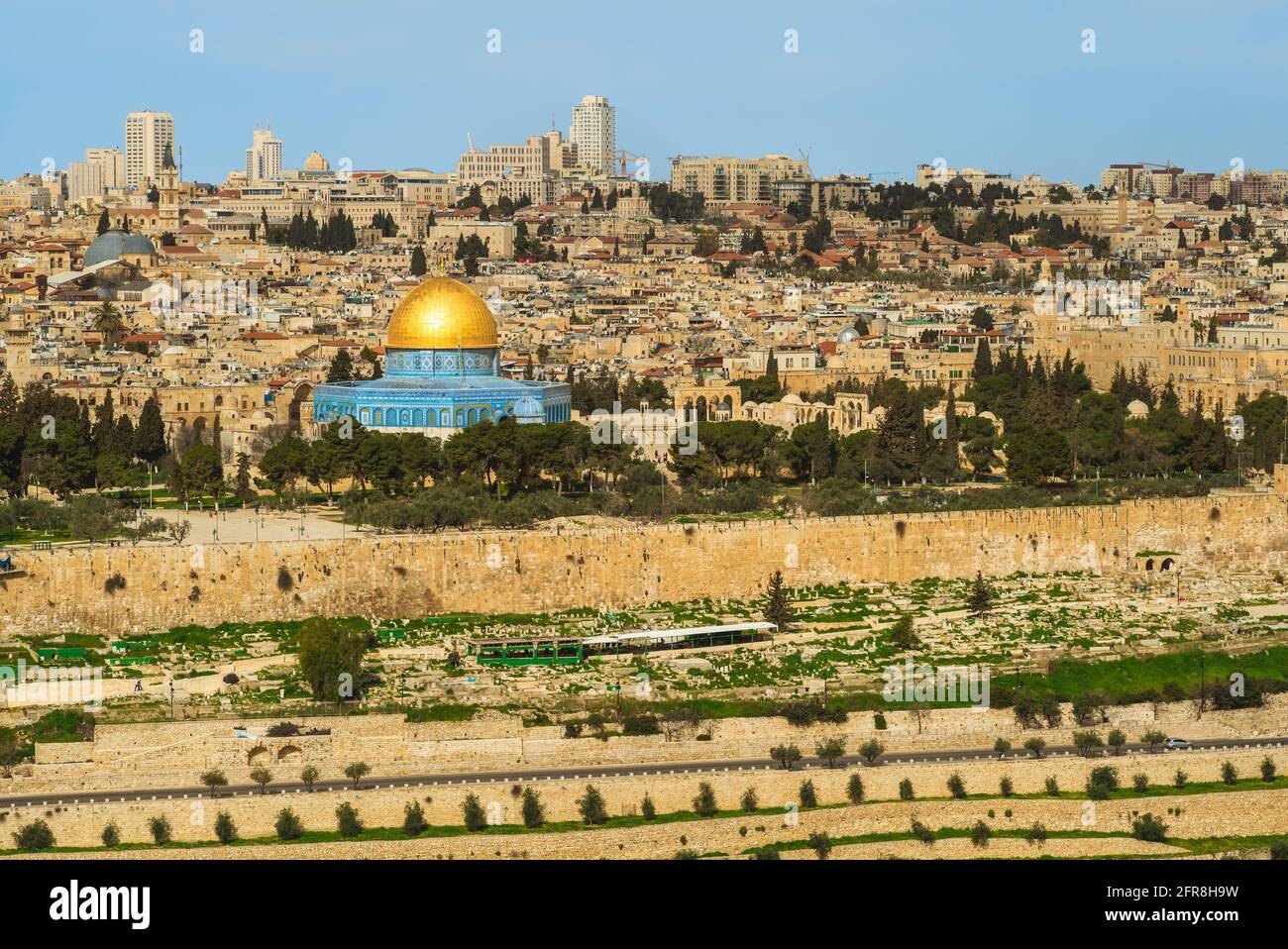 View old city of jerusalem the dome of the rock hi-res stock ...