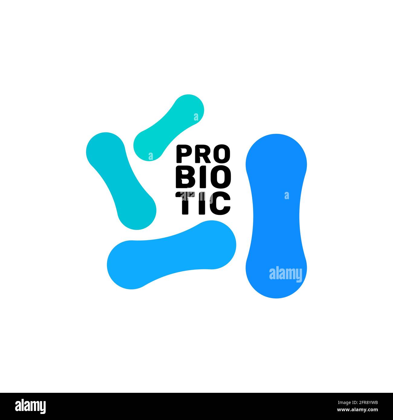 Probiotic bacteria logo. Bifidobacteria lactobacillus gut acidophilus ...