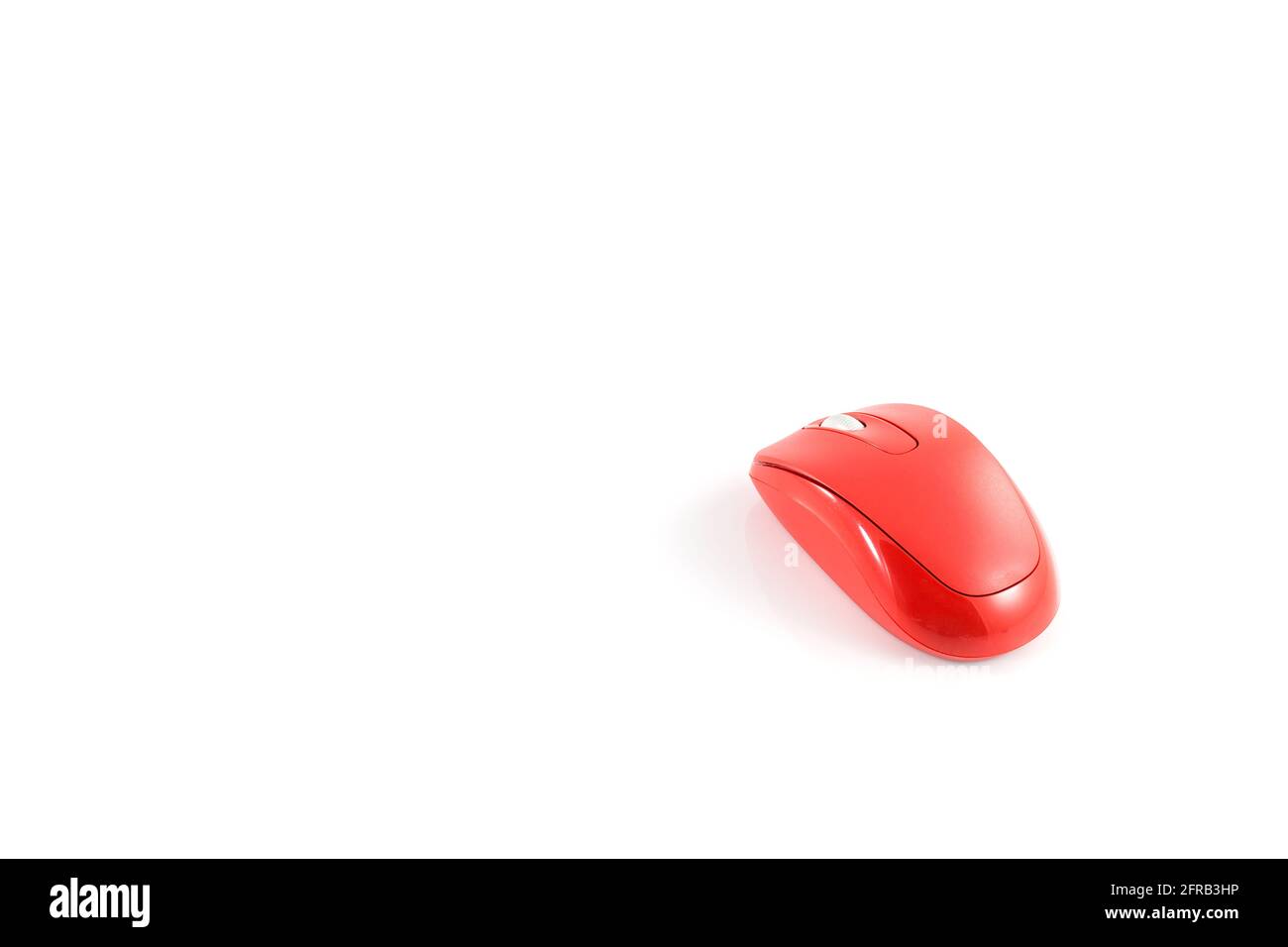 red wireless mouse on white background Stock Photo - Alamy