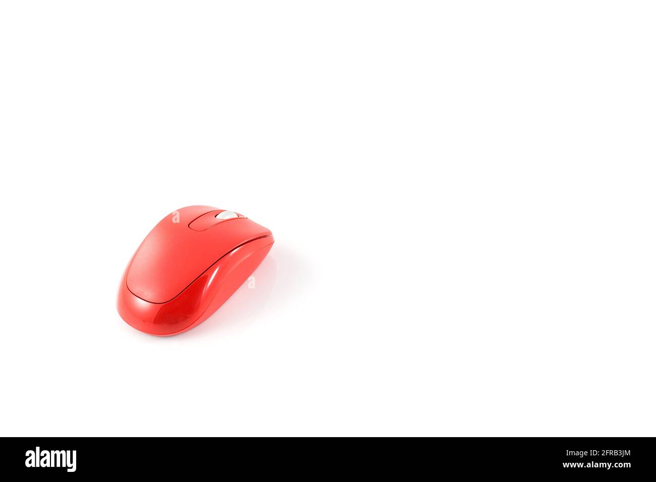 red wireless mouse on white background Stock Photo - Alamy