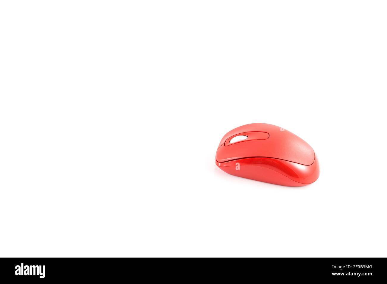 red wireless mouse on white background Stock Photo - Alamy