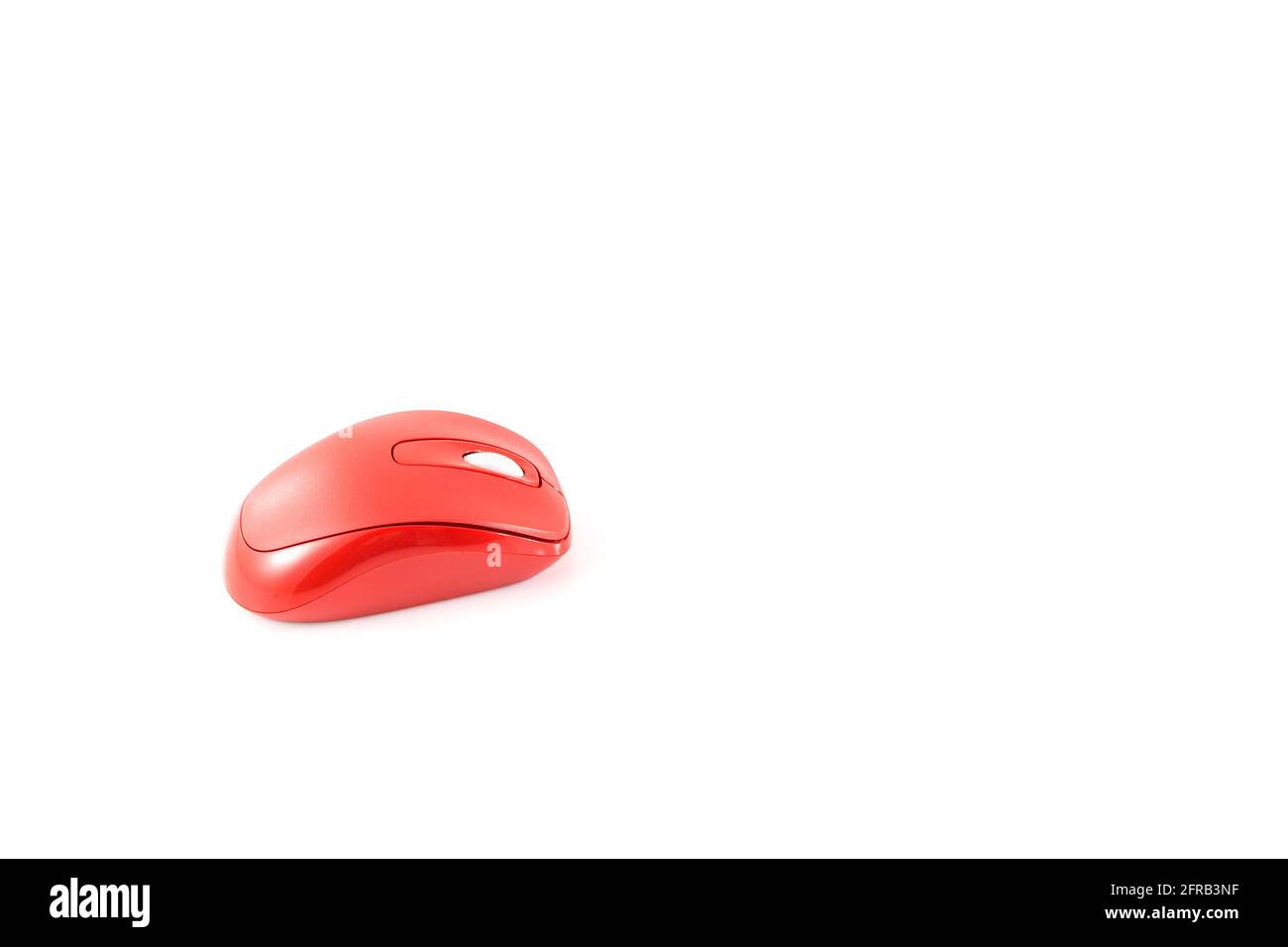 red wireless mouse on white background Stock Photo - Alamy