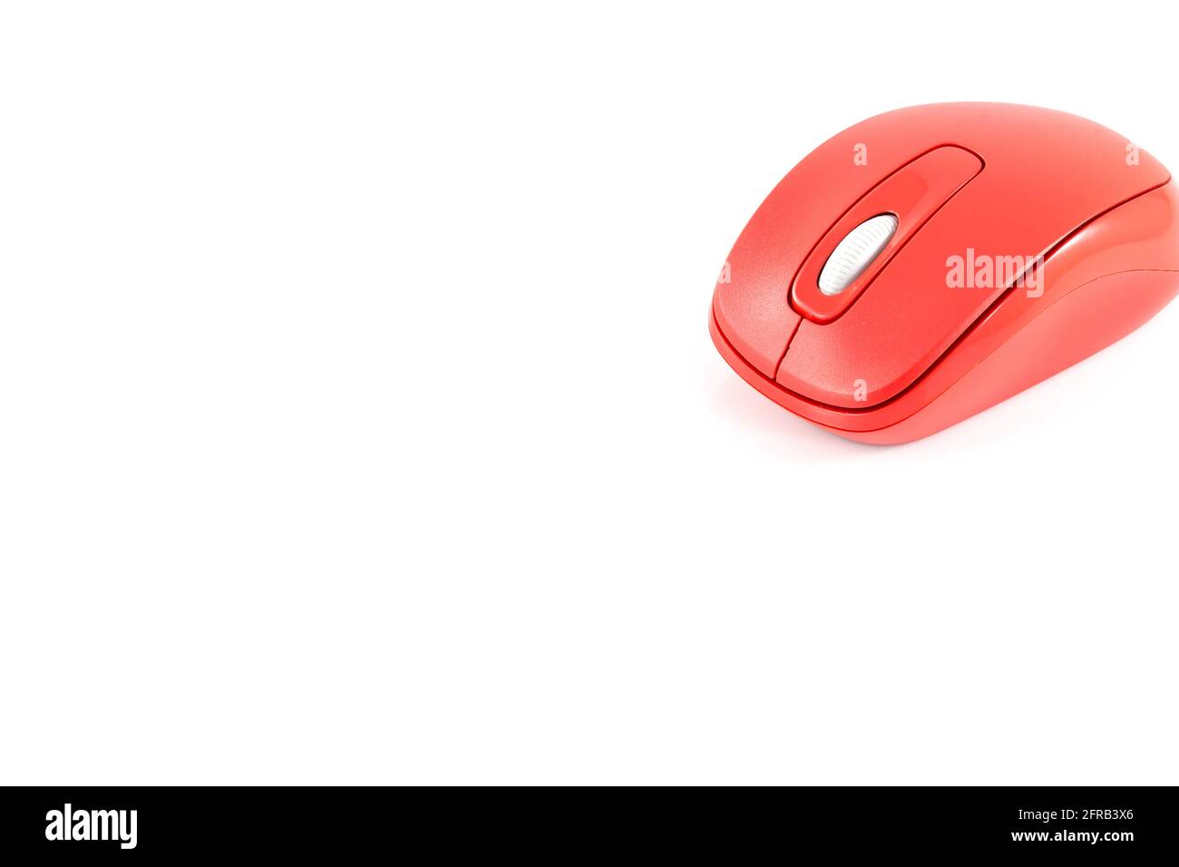 red wireless mouse on white background Stock Photo - Alamy